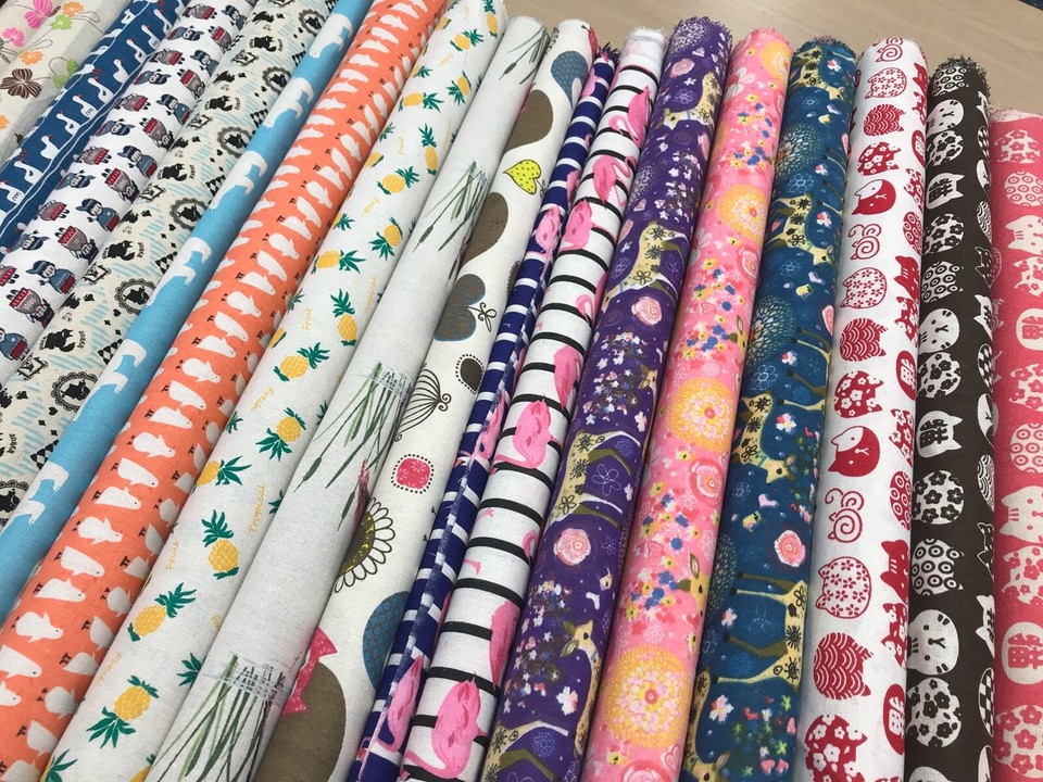 VINTAGE retro fabric designer material furnishing fabric canvas cotton ...