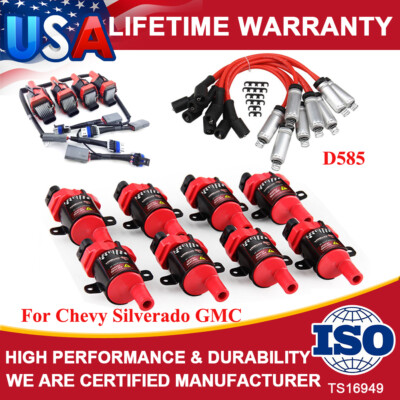 D585 UF262 LS Ignition Coil Packs W/ Wire for Chevy Silverado GMC 5.3L ...