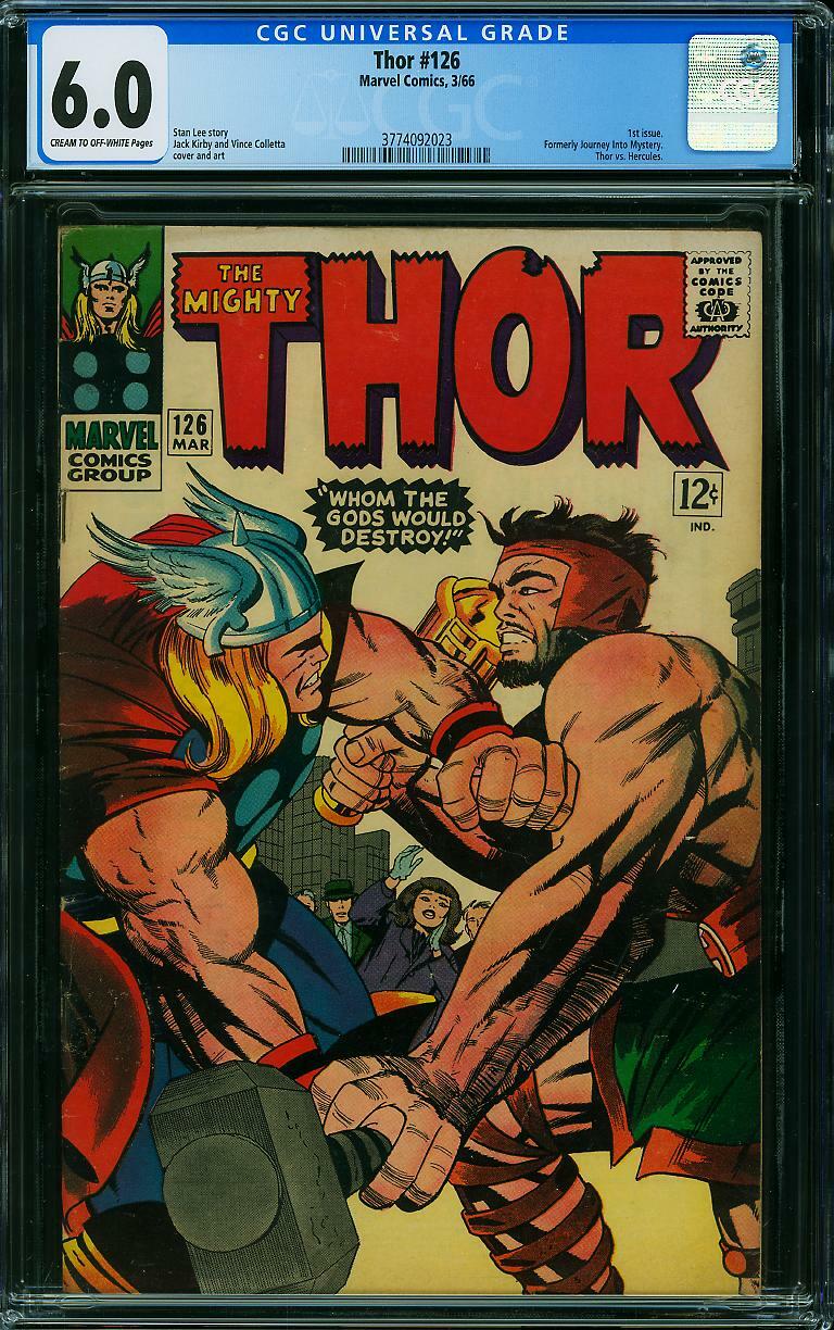 Thor #126 CGC 6.0 Marvel 1966 1st Issue! Avengers! Thor! Key Book! M7 ...