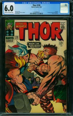 Thor #126 CGC 6.0 Marvel 1966 1st Issue! Avengers! Thor! Key Book! M7 ...