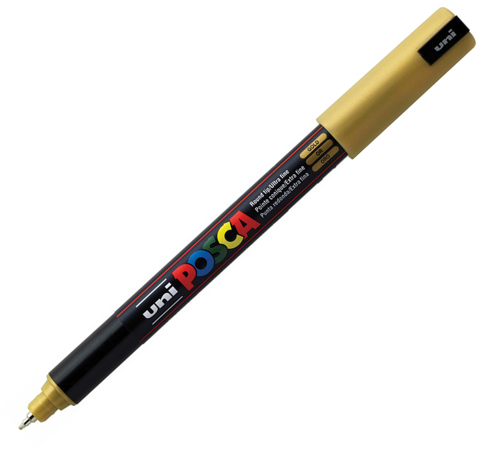 Uni Posca PC-1MR Paint Marker Art Pens - Ultra Fine 0.7mm - Gold ...