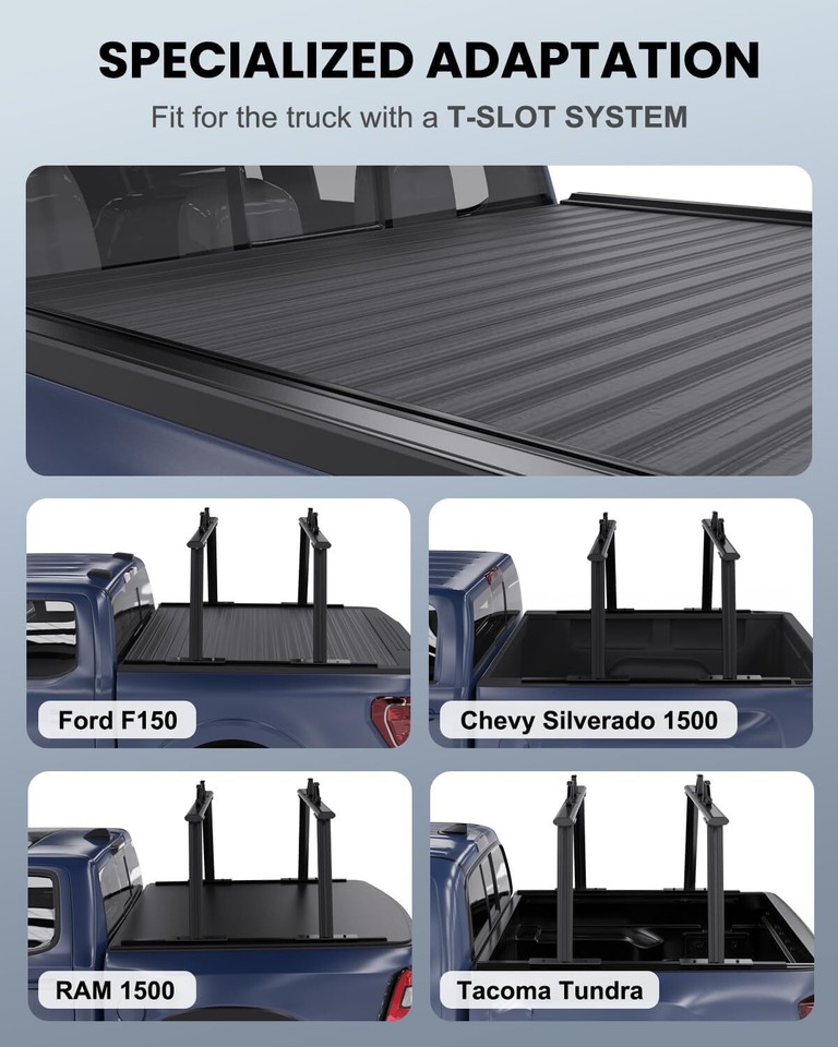 Universal Truck Bed Rack Adjustable Aluminum Pickup Truck Bed Ladder ...