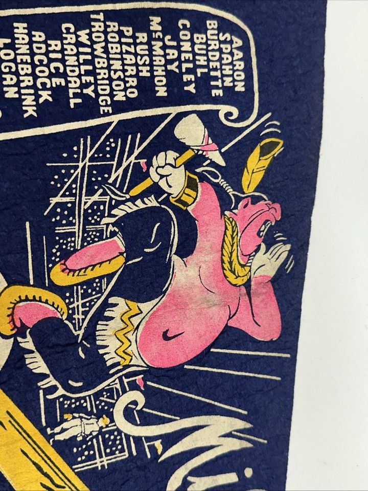 1958 Vintage Atlanta Milwaukee Braves Baseball Mlb 11.5x29 Pennant ...