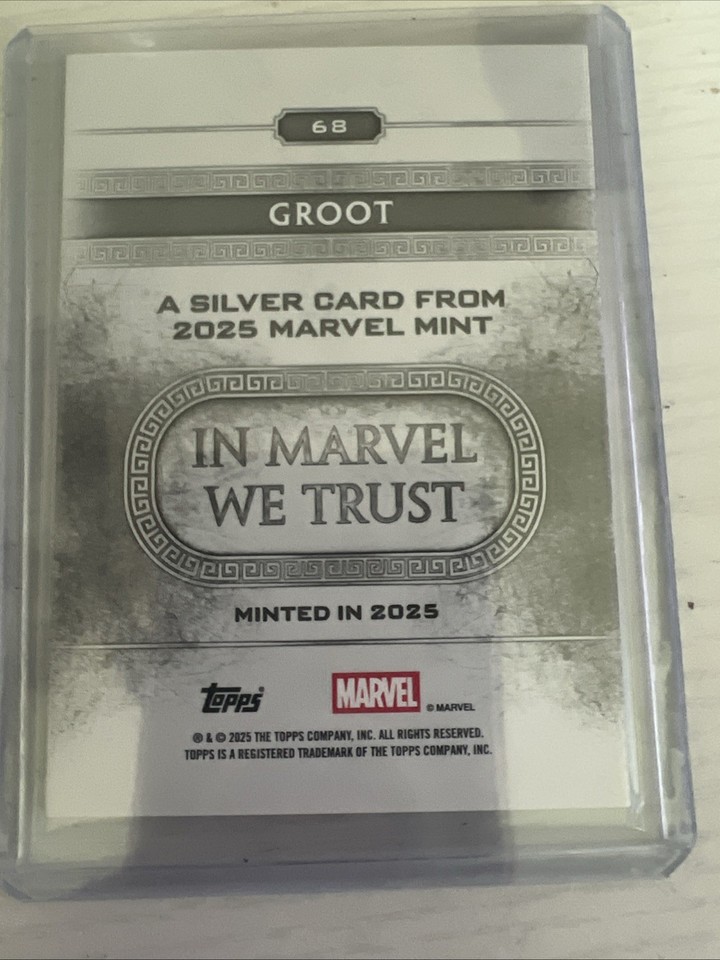 2025 Topps Marvel Mint, Groot, Silver Tier #68 Orange Foil parallel 04/ ...