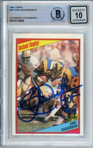 1984 Topps #281 Eric Dickerson Instant Replay Rams BGS Autograph 10 | eBay