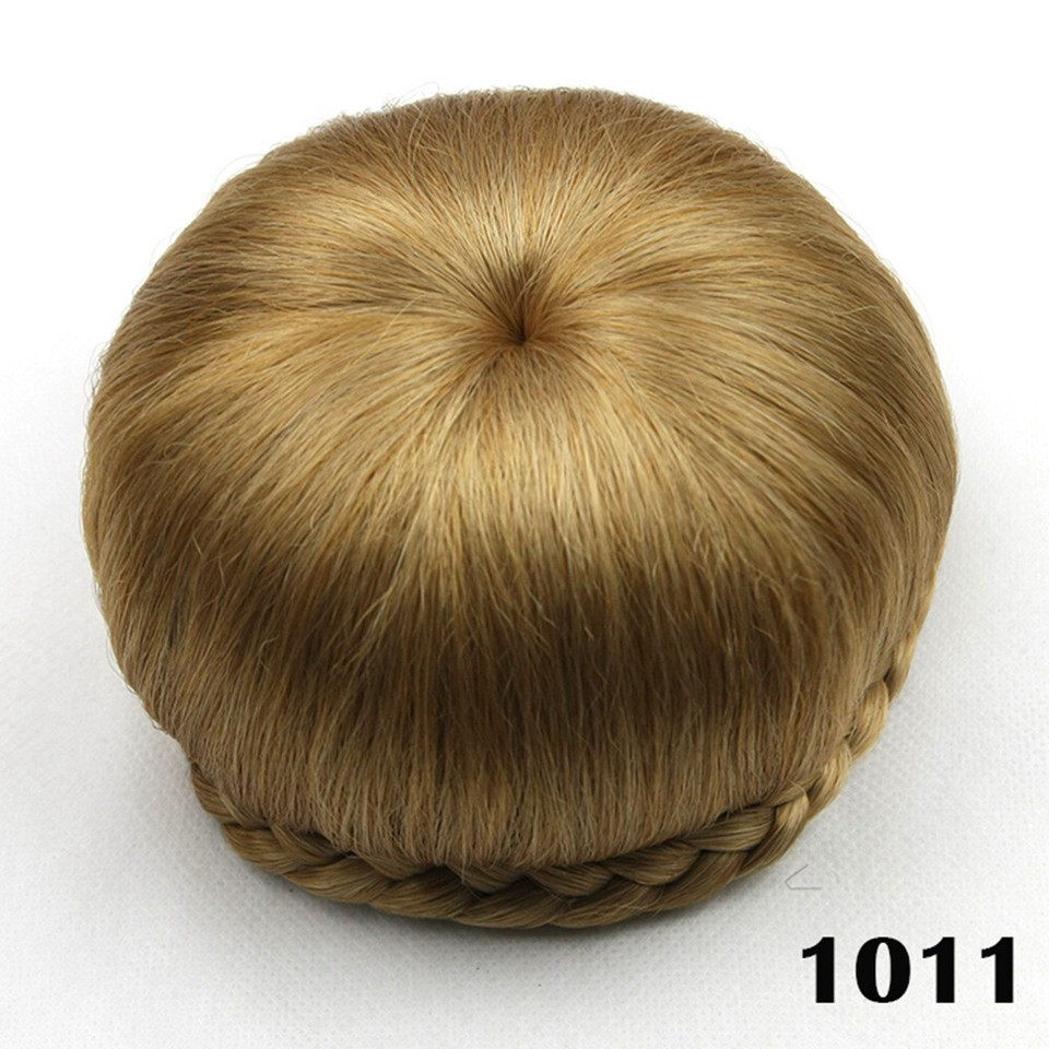 Braided Buns Chignon Donut Updo for Women Clip On Bun Synthetic Hair ...