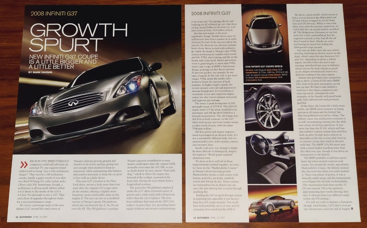 2008 Infiniti G37 Coupe Specs Sold 2008 INFINITI G37 Coupe Journey In