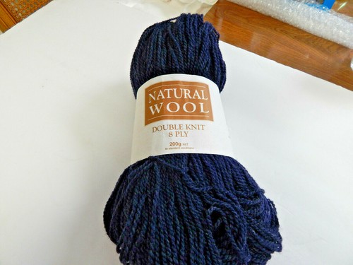Natural Wool Yarn Hank 200 grams Color Navy Blue | eBay
