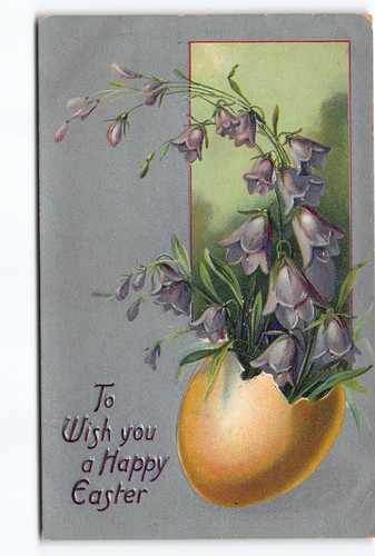 Wish You Happy Easter Broken Egg Flowers DB Embossed Postcard Vtg ...