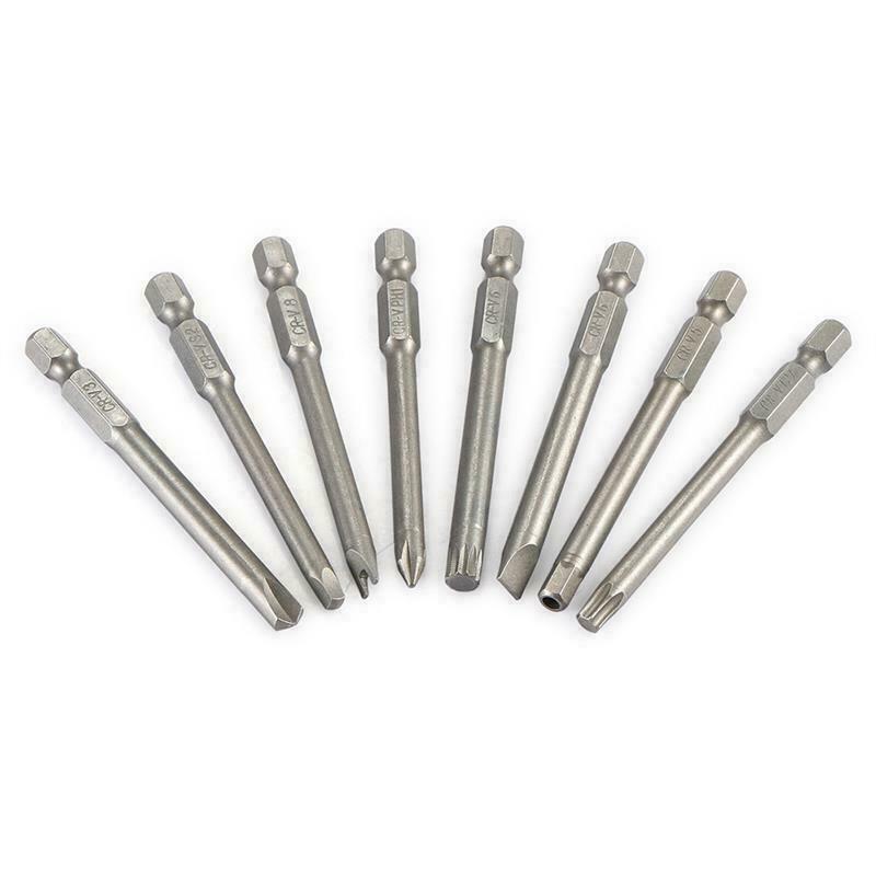 50Pcs Extra Long Security Bits Hex Torx Star Spline Flat Screwdriver ...