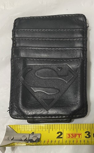 Left Coast Superman Black Leather Money Clip Wallet Card Holder | eBay