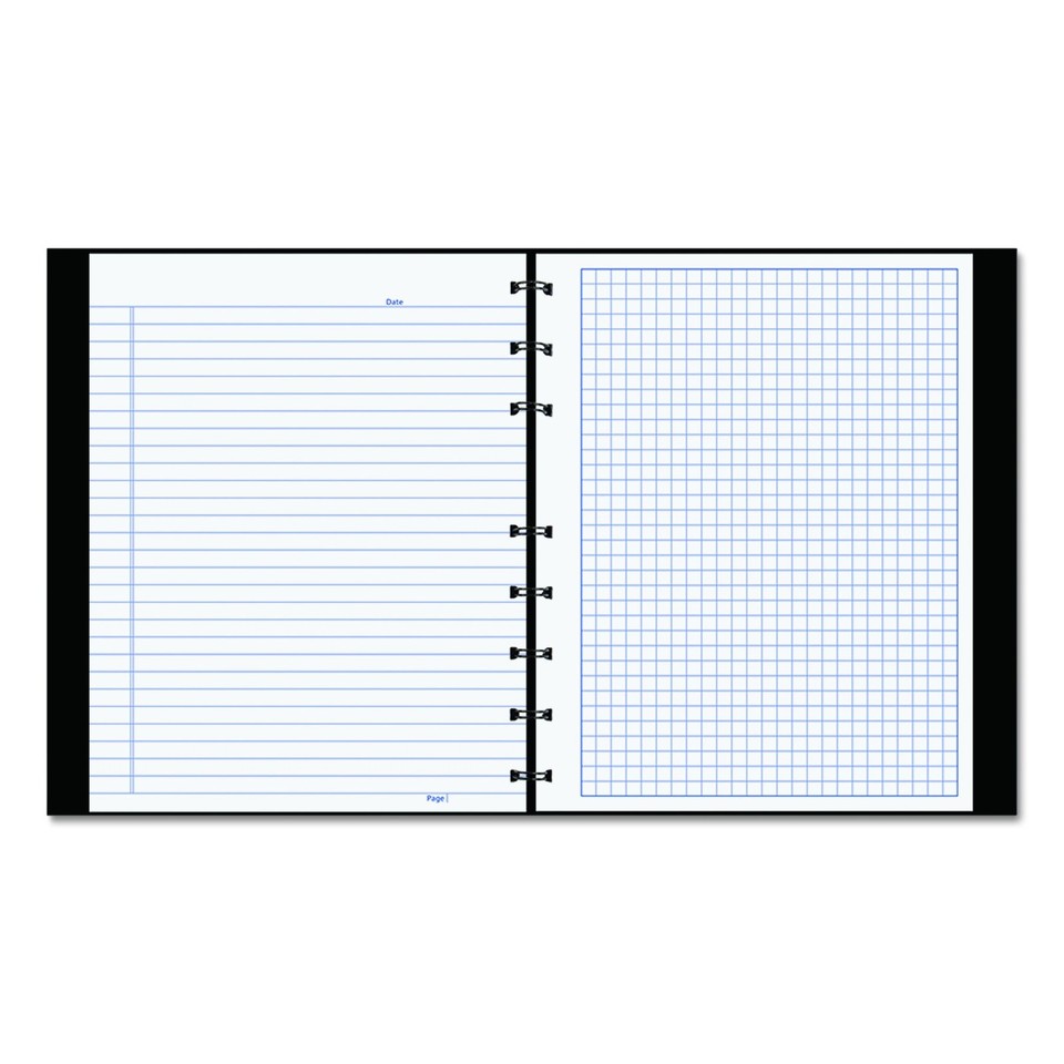 NotePro Quad & Ruled Notebook, Black, 9.25 x 7.25 inches, 192 Pages ...