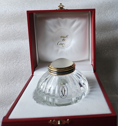 Encrier Cartier en Cristal de 1989 avec éléments de décoration en OR ...