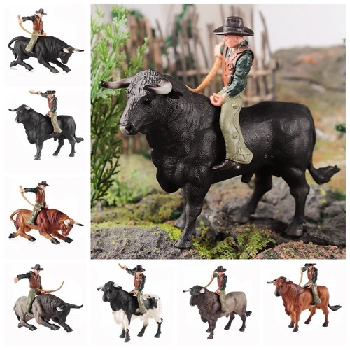 Scene Model Simulated Bullfighting Rider Model Plastic Standing Bull ...