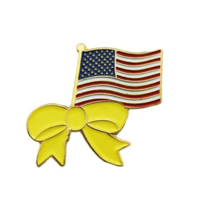 U.S. United States American Flag Yellow Ribbon Patriotic Lapel Pin AF2 ...