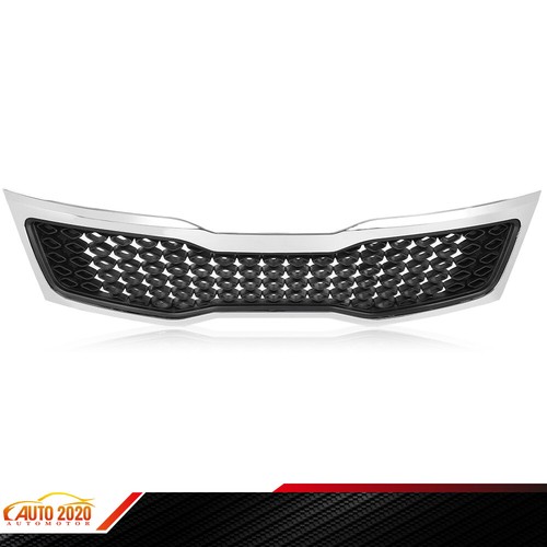 Bumper Grille Grill Black & Chrome Fit For 2011-2013 Kia Optima EX LX ...
