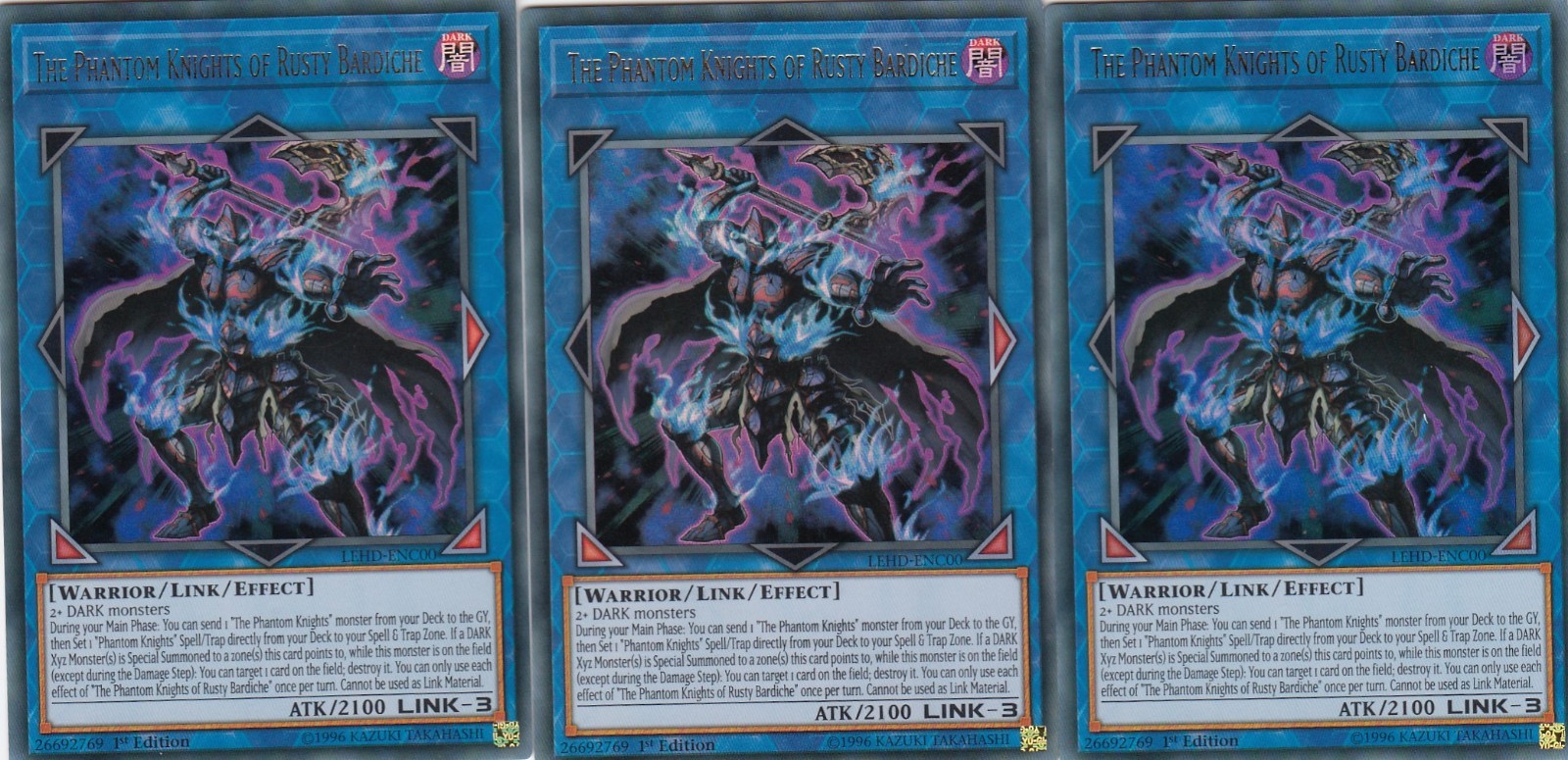 YUGIOH 3 X THE PHANTOM KNIGHTS OF RUSTY BARDICHE LEHD-ENC00 - ULTRA 1ST ...