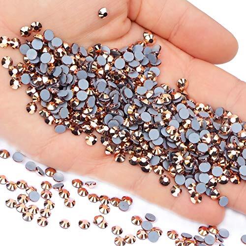 1000 Pieces Hot Fix Glass Flatback Rhinestones HotFix Round Gems Rose ...