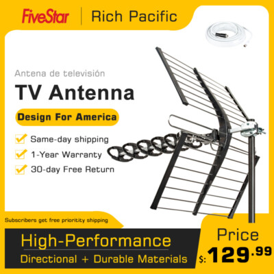 UHF VHF FM OUTDOOR DIGITAL HDTV ATSC TV ANTENNA - QUICK ASSEMBLY ...