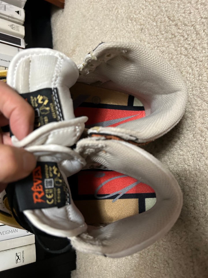 REVES Kiy SHOES hi top, yellow, Men's sz 6 white green yellow sneakers ...