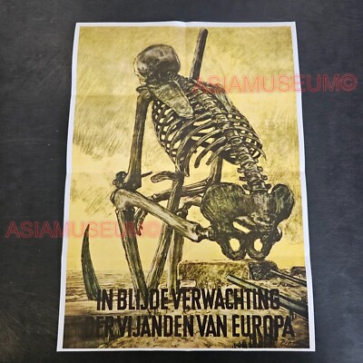 1944 WW2 USA AMERICA EUROPE SKELETON BRITAIN WAR MILITARY PROPAGANDA ...