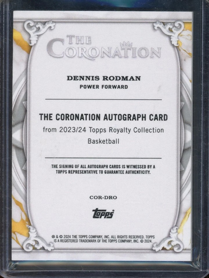 2024 Topps Royalty Dennis Rodman The Coronation On Card Auto 18/25 #COR ...