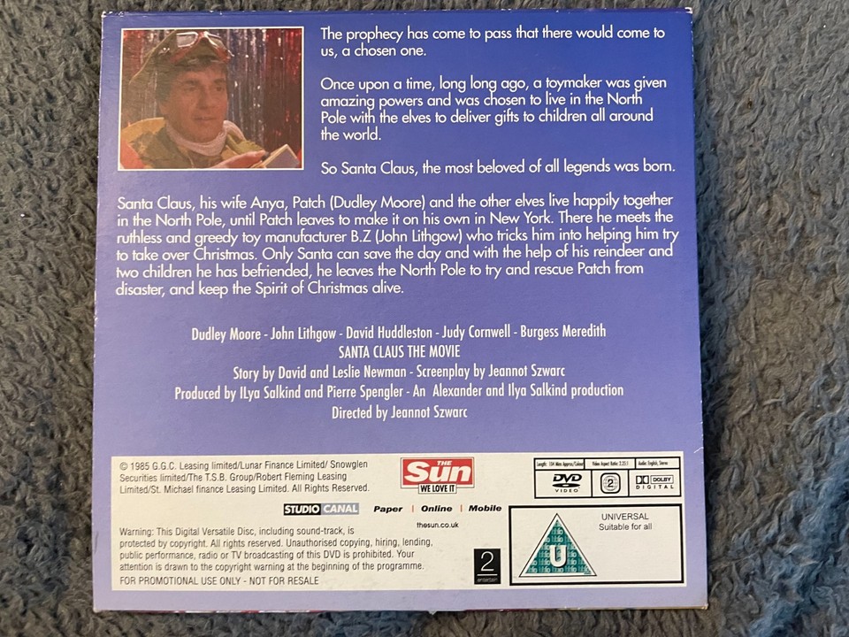 MINT NEVER PLAYED - SANTA CLAUS THE MOVIE, THE SUN PROMO [DVD] - R2 ...