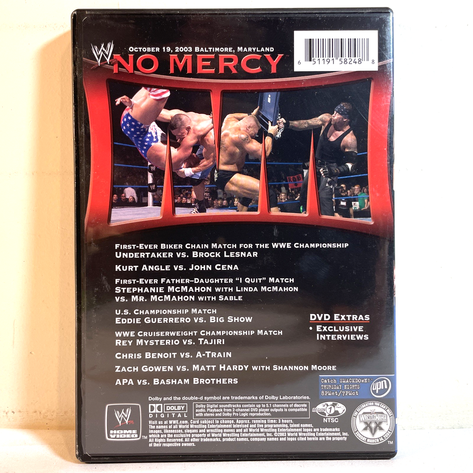 WWE NO MERCY 2003 (2003) DVD Pro Wrestling Action Sports | eBay