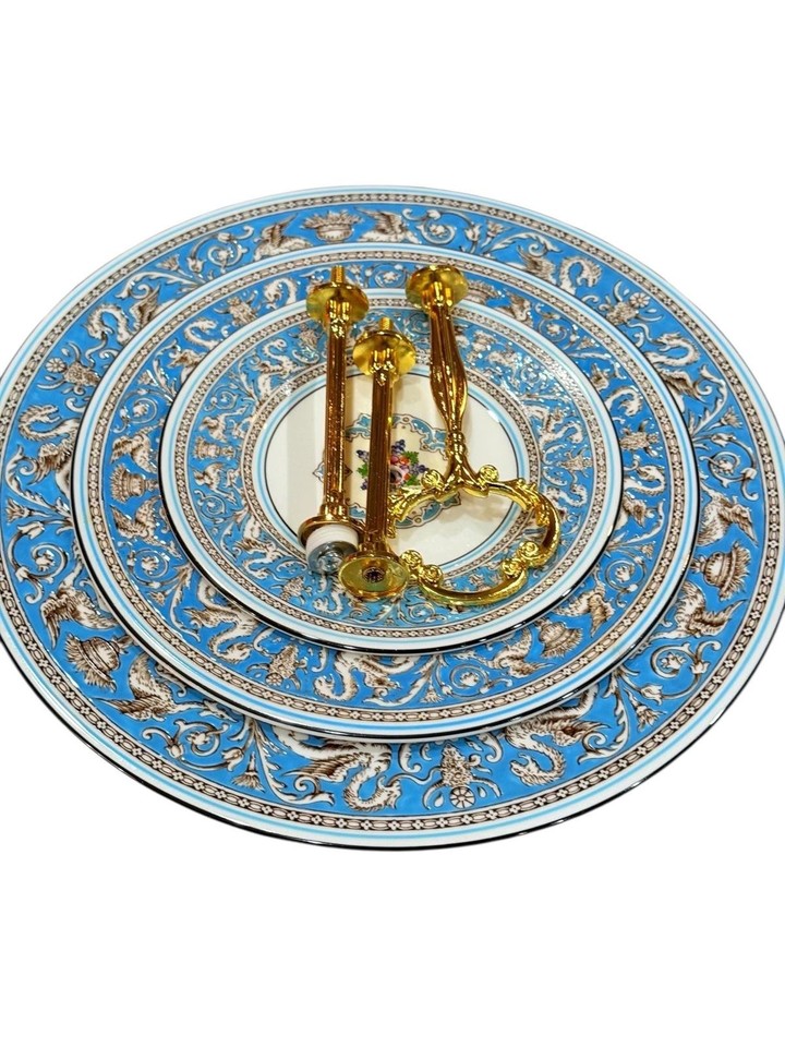 Wedgwood Florentine three tiered hand painted Cake Stand bone china ...