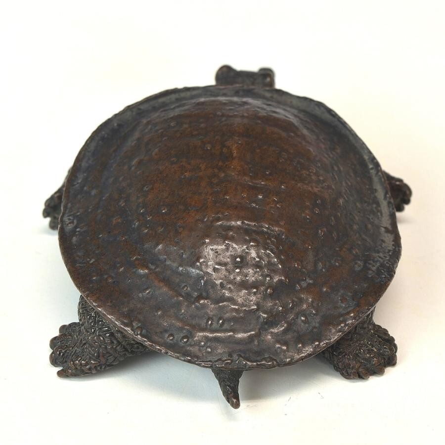 Japanese Vintage Bronze SUPPON Soft-shelled Turtle Figurine Bonsai ...