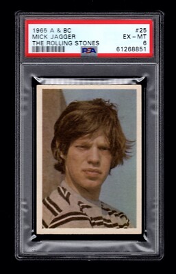 PSA 6 MICK JAGGER 1965 A&BC Rolling Stones Card #25 ROOKIE CARD | eBay