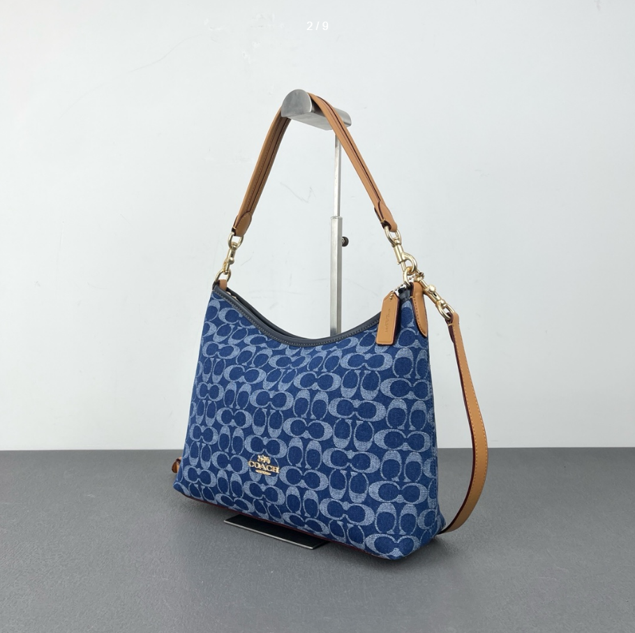 COACH Laurel Shoulder Bag Signature Denim Denim/Natural CY702 Outlet ...