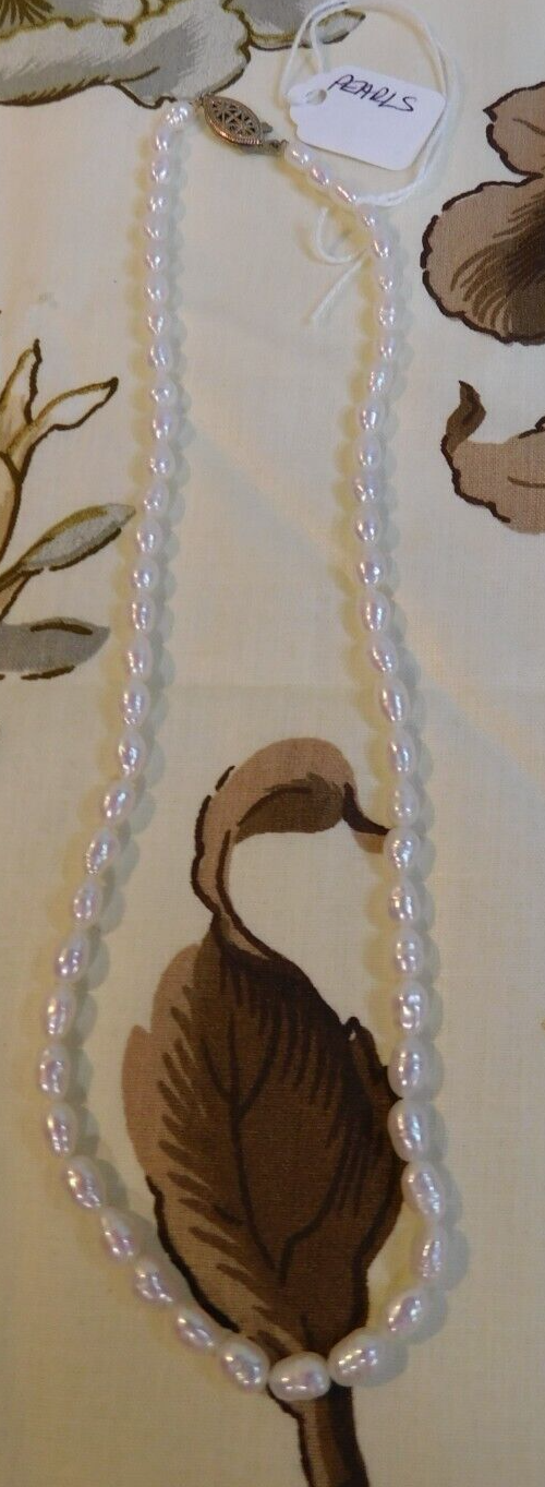 VINTAGE PEARL NEACKLACE HAND STRUNG WITH CORDING & VICTORIAN CLASP~17 3 ...