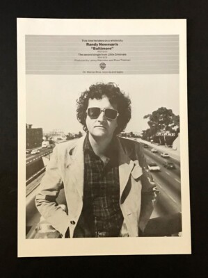 Randy Newman Baltimore, Little Criminals 1978 Small Short Print Poster ...