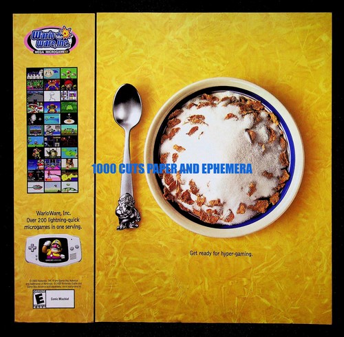 Wario Ware Inc. Nintendo Game Boy Advance 2003 Print Magazine Ad Poster ...