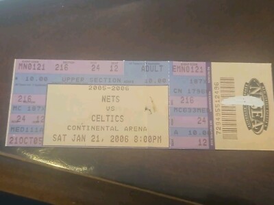 nj nets boston celtics game ticket stub 2006 brian scalabrine white ...