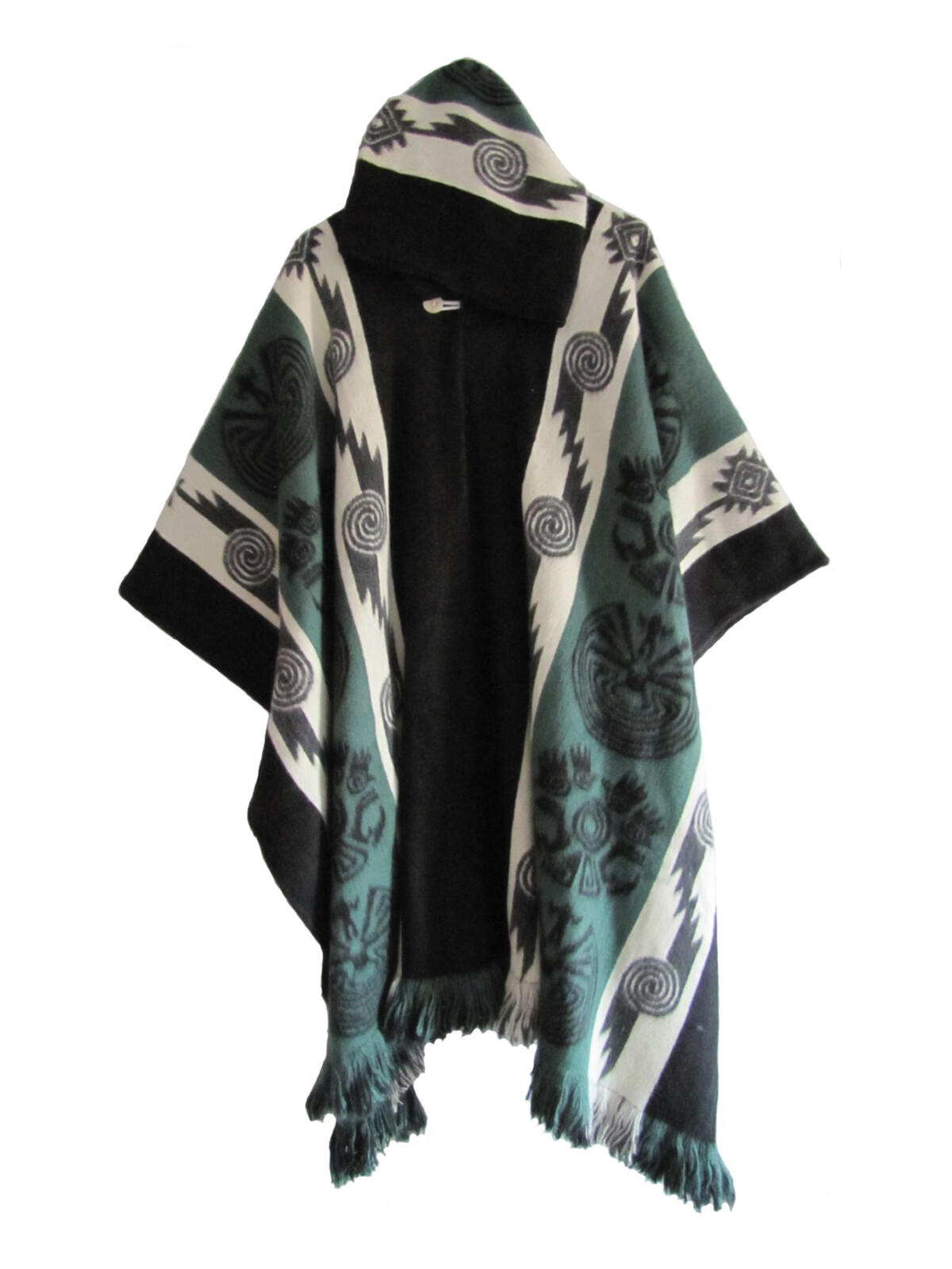 Poncho with Hood | Soft and Comfortable Wool | Native Design ...