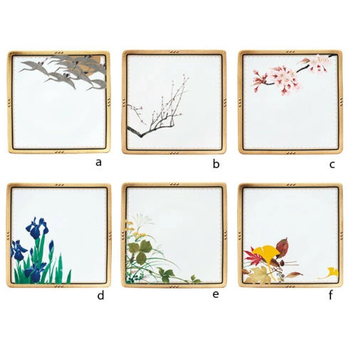 Noritake SHIKISAI RONDO Four Seasons Rondo 21cm Square Plates Set o ...