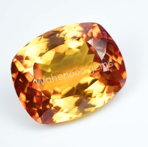 FLAWLESS Natural Imperial Topaz 19.35 Ct Cushion Untreated Certified ...
