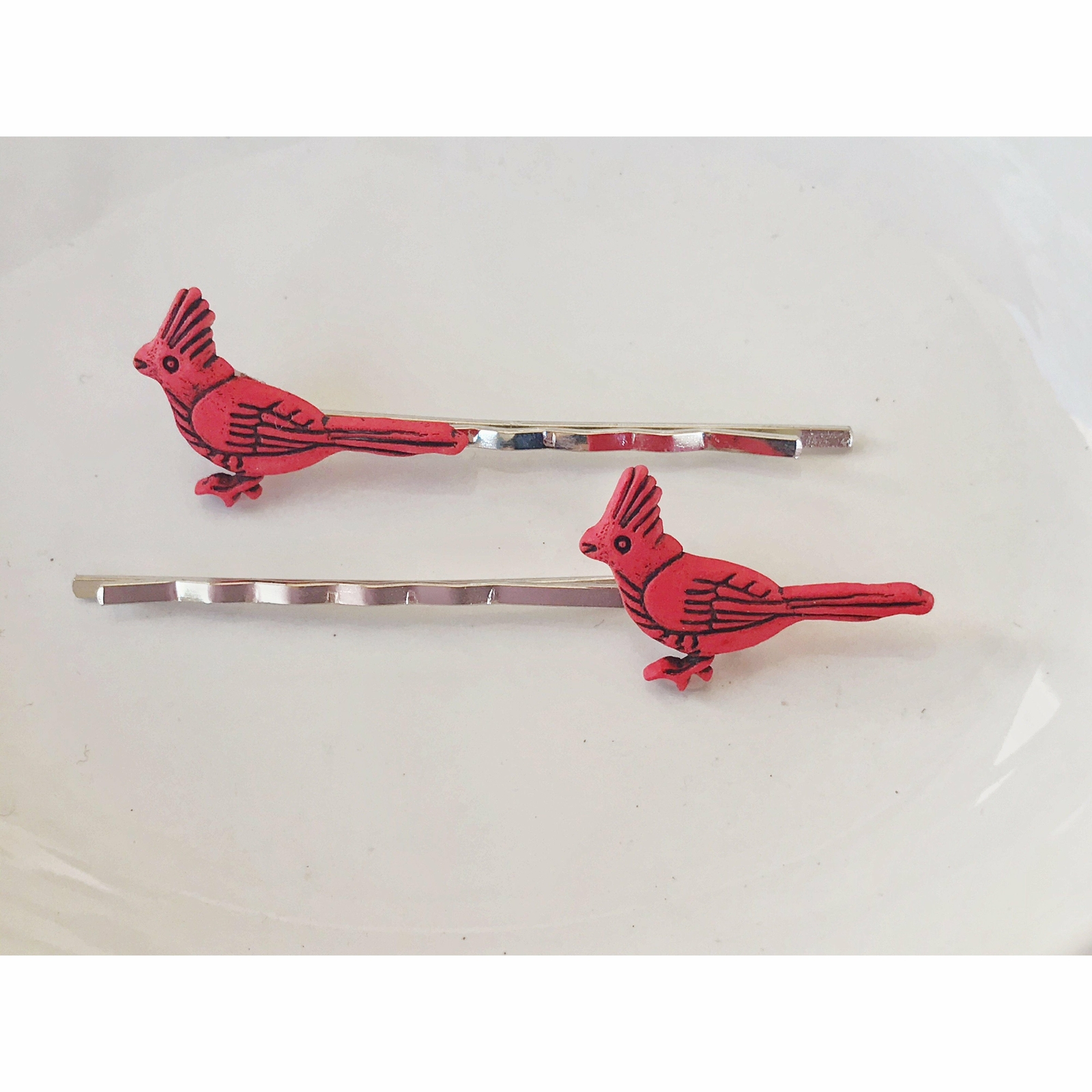 Red Cardinals Hair Pins, Bird Hair Pins, Womens Hair Clips, Cardinal ...