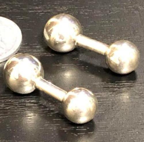 Tiffany & Co Barbell Ball Cufflinks Cuff Links Silver No BOX | eBay