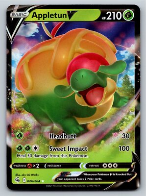 Appletun V 026/264 Ultra Rare Fusion Strike Pokemon Card - NM Near Mint ...