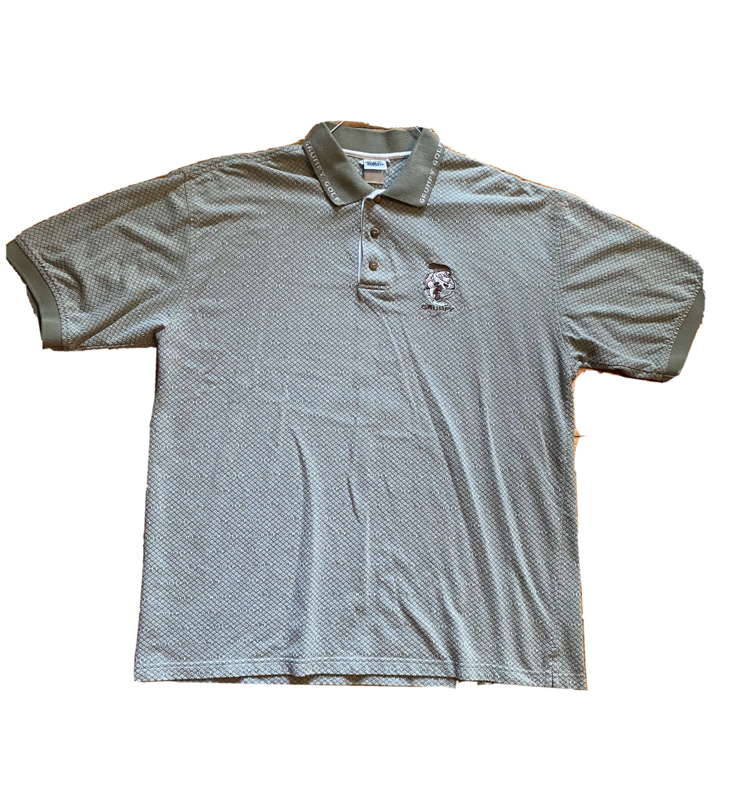 VTG Rare The Disney Catalog All Over Print Grumpy Golf Polo Shirt Men’s ...