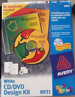 Avery 8931 CD and DVD Labels InkJet-2 dise 15Sheets,1Fro &1Ba 30Sheets ...