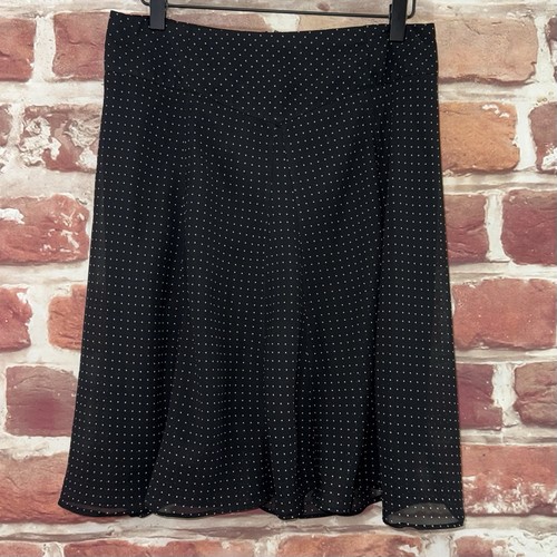 Vintage Sunny Leigh Skirt Womens 6 Black White Polka Dot Sheer Pleated ...