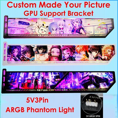 Custom Picture Horizontal GPU Bracket ARGB GPU Side Panel Graphics Card ...