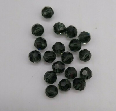 Swarovski Crystal Graphite Faceted Round 5000 Beads; 6mm (12) or 8mm (6 ...