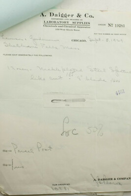 1929 Lamson Goodnow A Daigger & Co Chicago IL Orders Spatula Ephemera ...