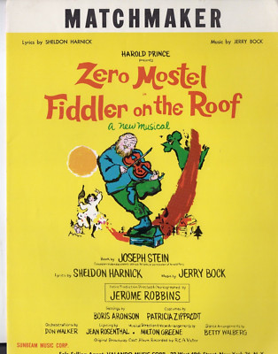 Matchmaker- Zero Mostel Fiddler on the Roof Sheet Music 1964 | eBay