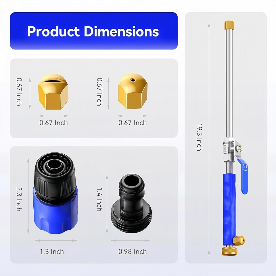 High Pressure Power Washer Water Spray Gun Hose Attachment Jet Sono ...